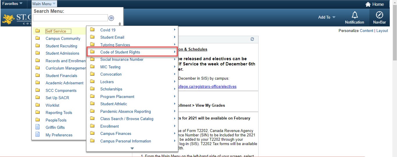 SIS (Student Information System) | St. Clair College