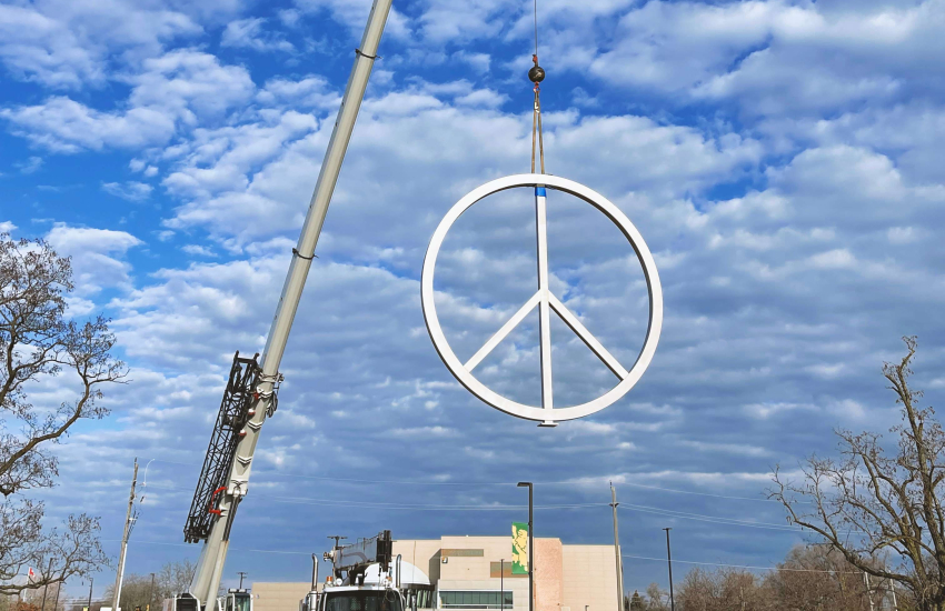 Peace Parkette 'Peace Symbol' Installed Today | St. Clair College